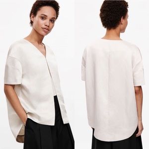 COS | Jackets & Coats | Cos Short Sleeve Satin Linen Jacket | Poshmark